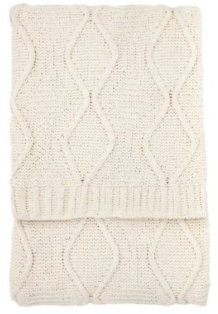 Cable Knit Throw Cream - Elphicks