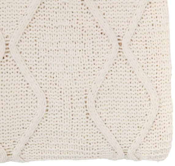 Cable Knit Throw Cream - Elphicks