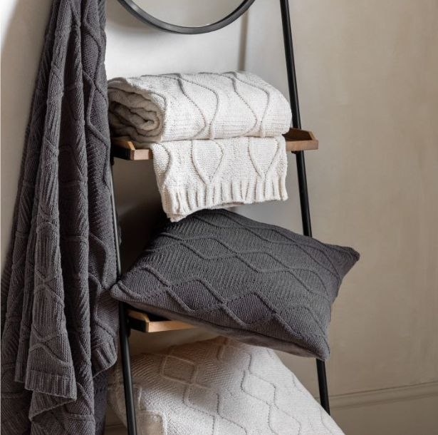 Cable Knit Throw Cream - Elphicks