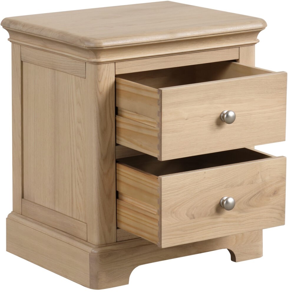 Lingwood Oak 2 Drawer Bedside - Elphicks